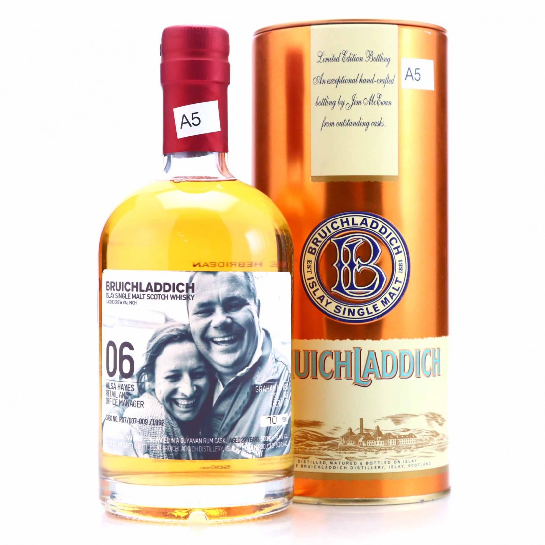 Bruichladdich 1992 Ailsa & Graham Hayes Valinch 22 Year Old / Guyana ...