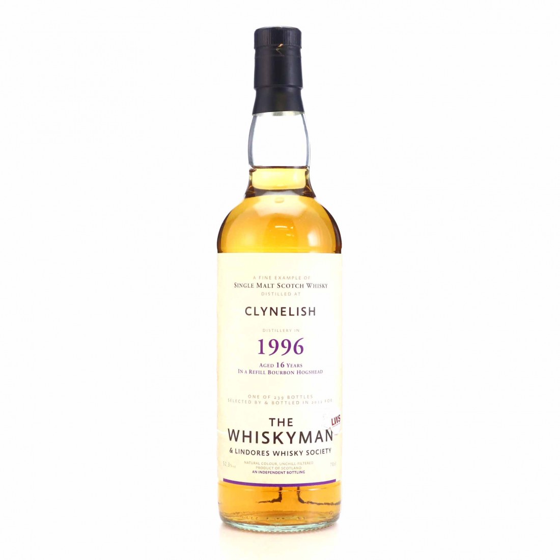 Clynelish 1996 The Whiskyman 16 Year Old / Lindores Whisky Society ...