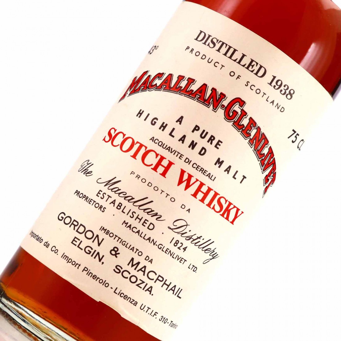 Macallan 1938 Gordon and MacPhail 35 Year Old / Co. Pinerolo Import ...