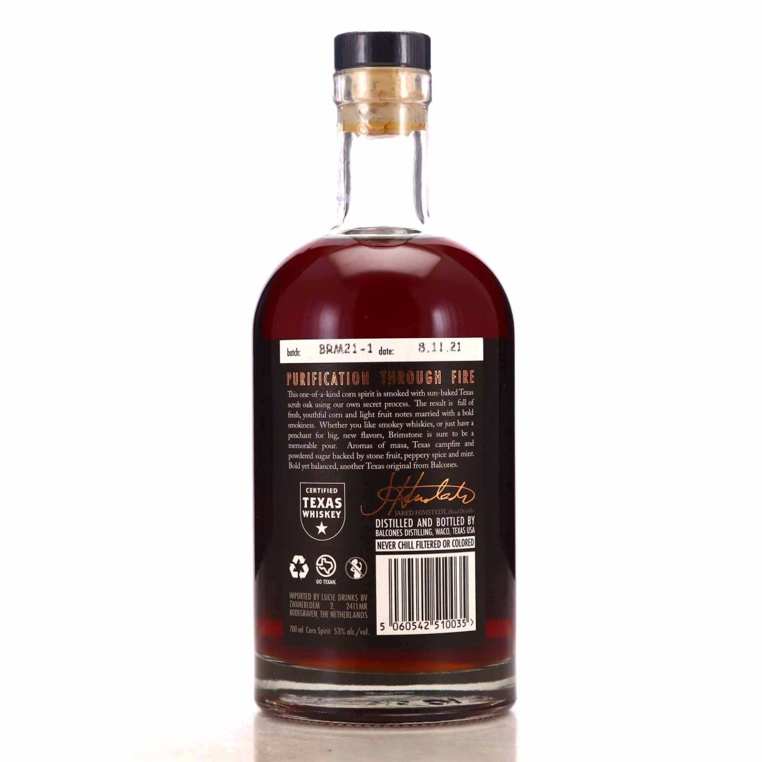 Balcones 2021 Brimstone Corn Spirit 70cl | Whisky Auctioneer