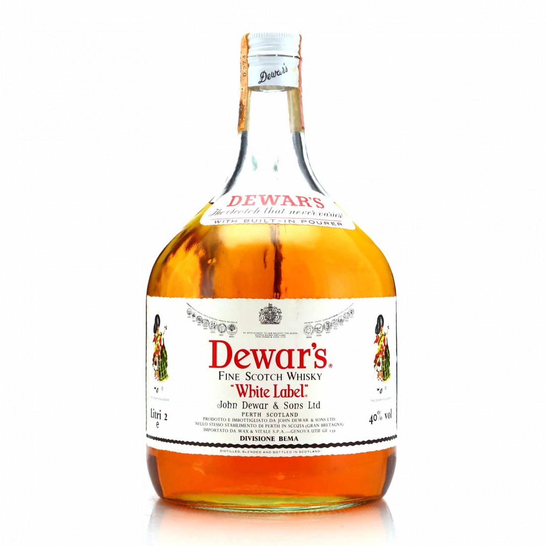 Dewar's White Label Scotch Whisky 2 Litre 1970s / Wax & Vitale Import ...
