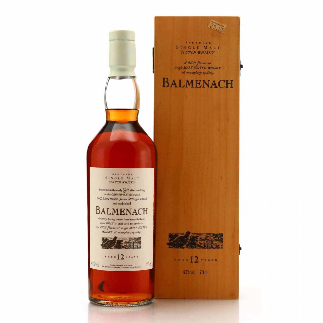 Balmenach 12 Year Old Flora and Fauna White Cap / Wooden Box | Whisky ...