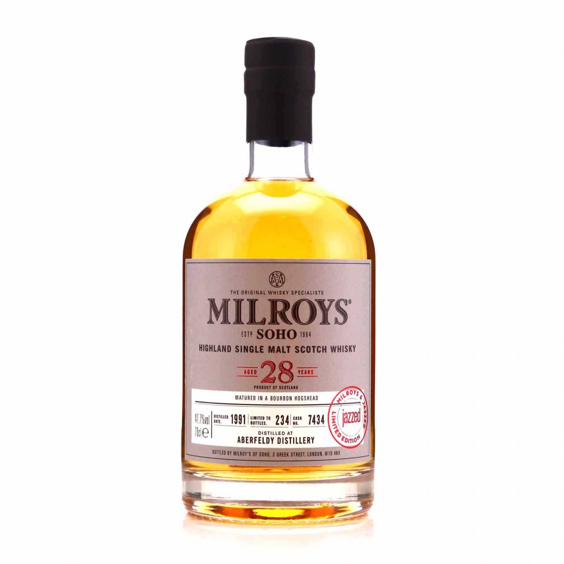 Aberfeldy 1991 Milroy's of Soho 28 Year Old / Jazzed Edition | Whisky Auctioneer