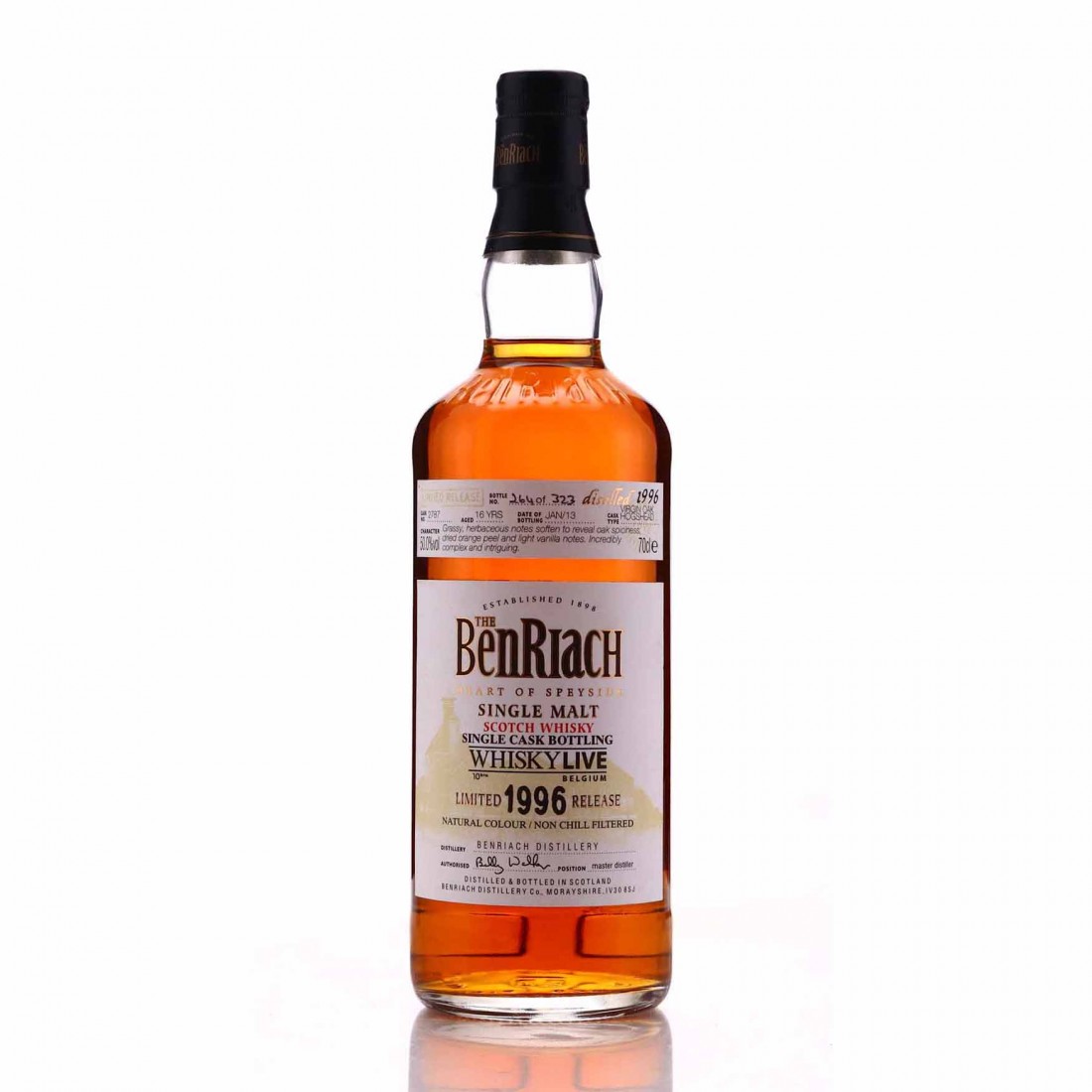 Benriach 1996 Single Virgin Oak Cask 16 Year Old #2787 / Whisky Live ...