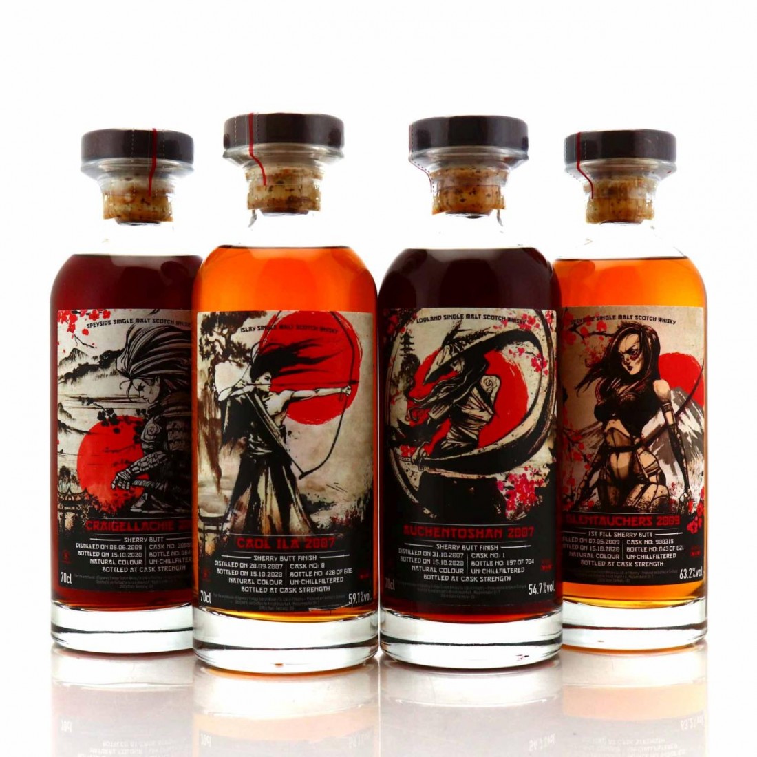 Signatory Vintage Samurai Labels 4 x 70cl / Kirsch Whisky | Whisky ...