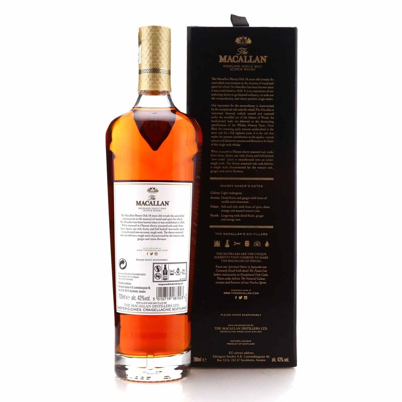 Macallan 18 Year Old Sherry Oak 2022 Release | Whisky Auctioneer