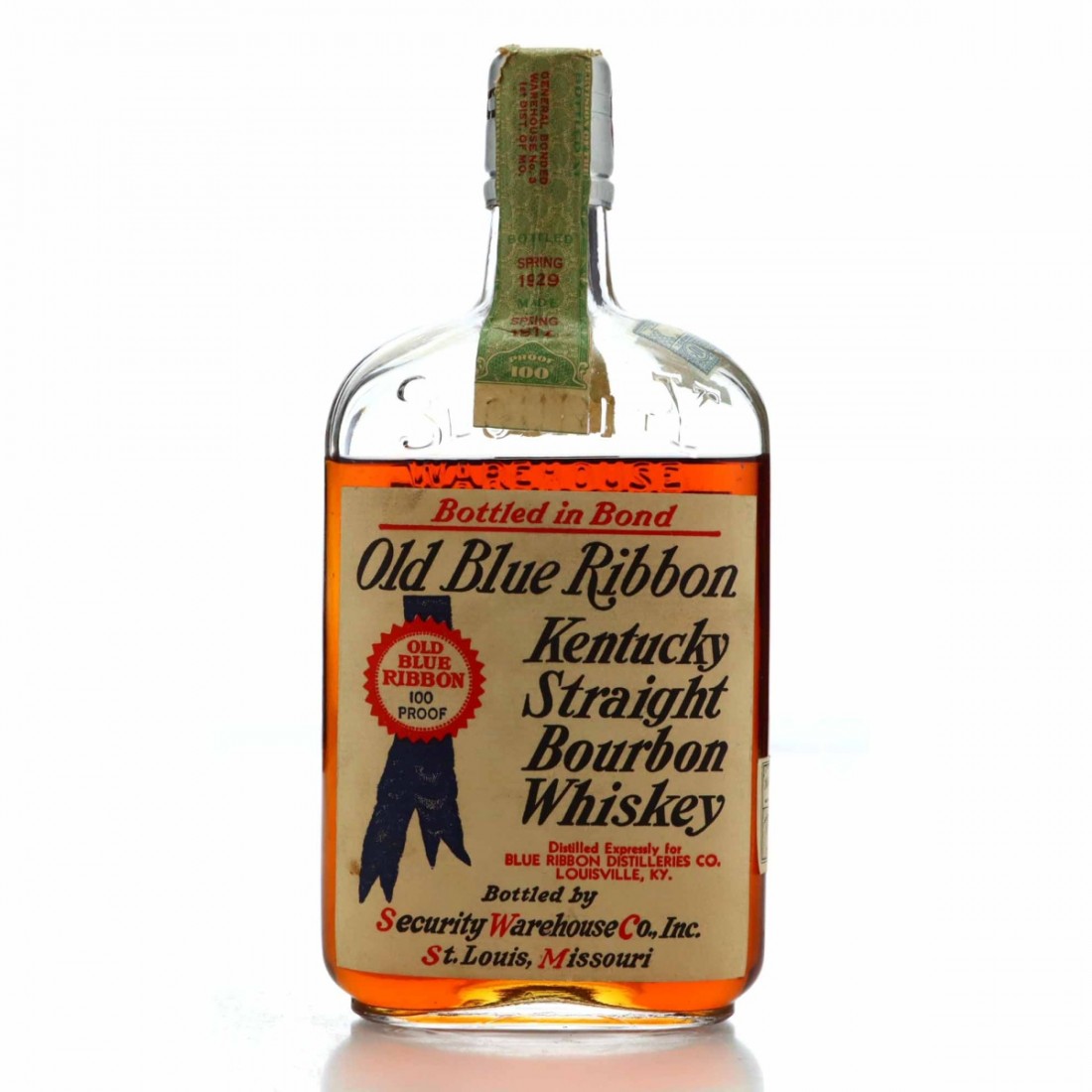 Old Blue Ribbon 1917 Bottled in Bond 12 Year Old / Prohibition Era ...