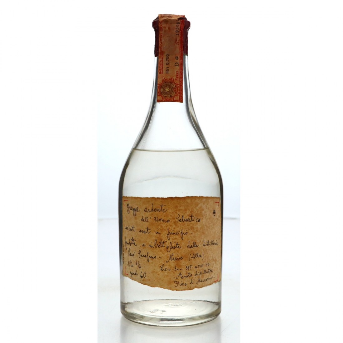 Levi Serafino Grappa Ardente dell'uomo Selvatico 1980 | Whisky Auctioneer