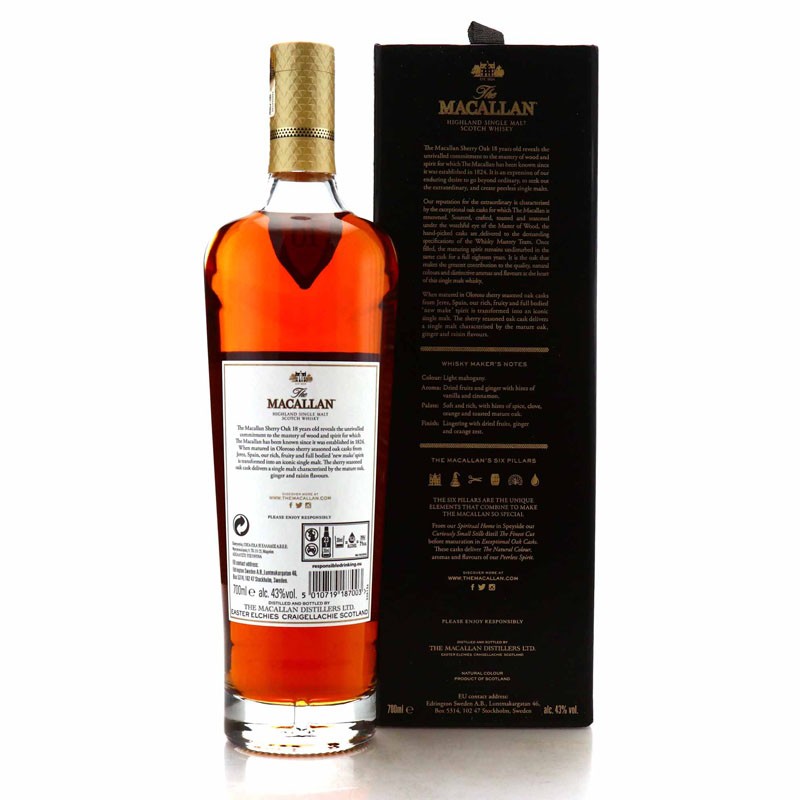 Macallan 18 Year Old Sherry Oak 2022 Release | Whisky Auctioneer