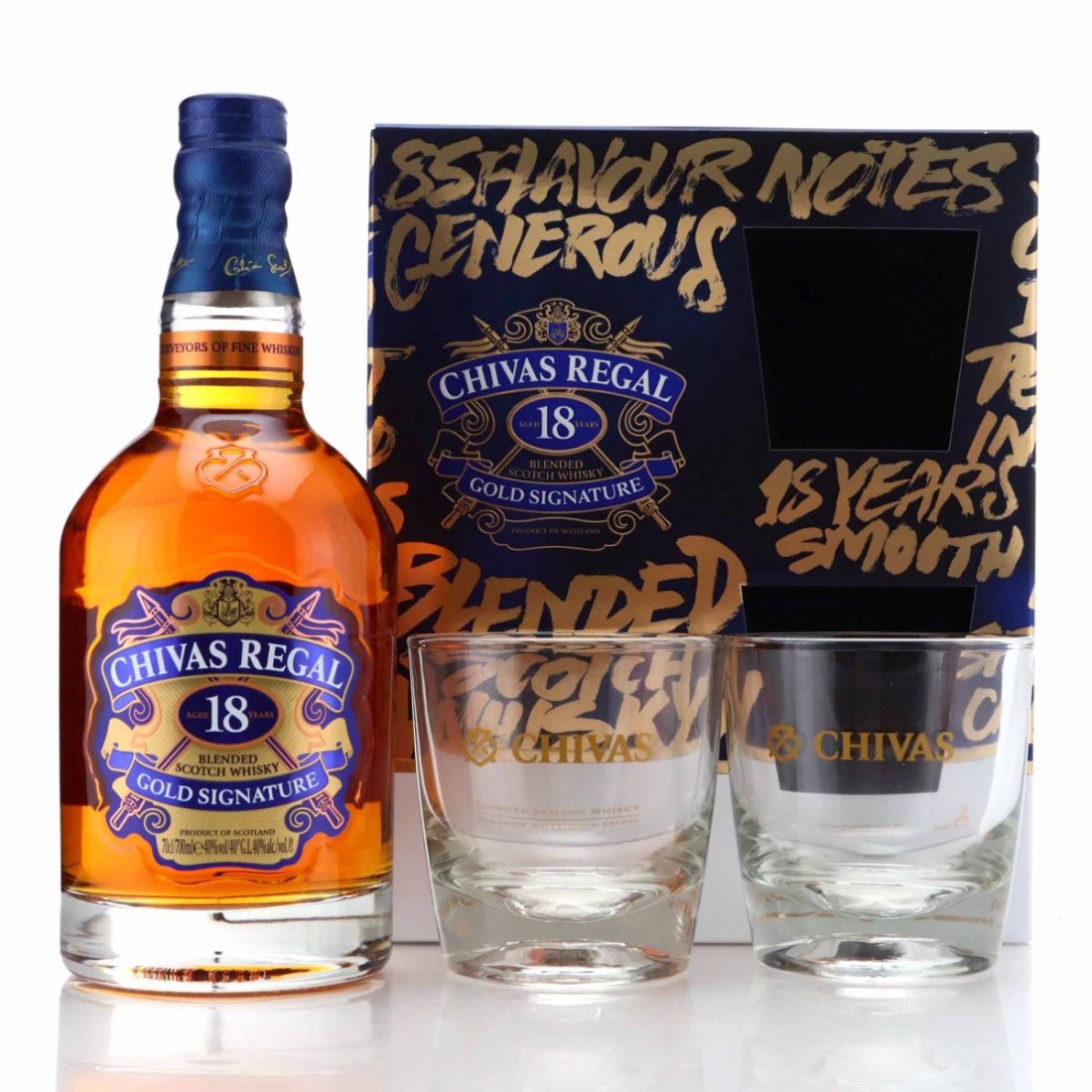 Chivas Regal 18 Year Old Gold Signature Gift Pack | Whisky Auctioneer