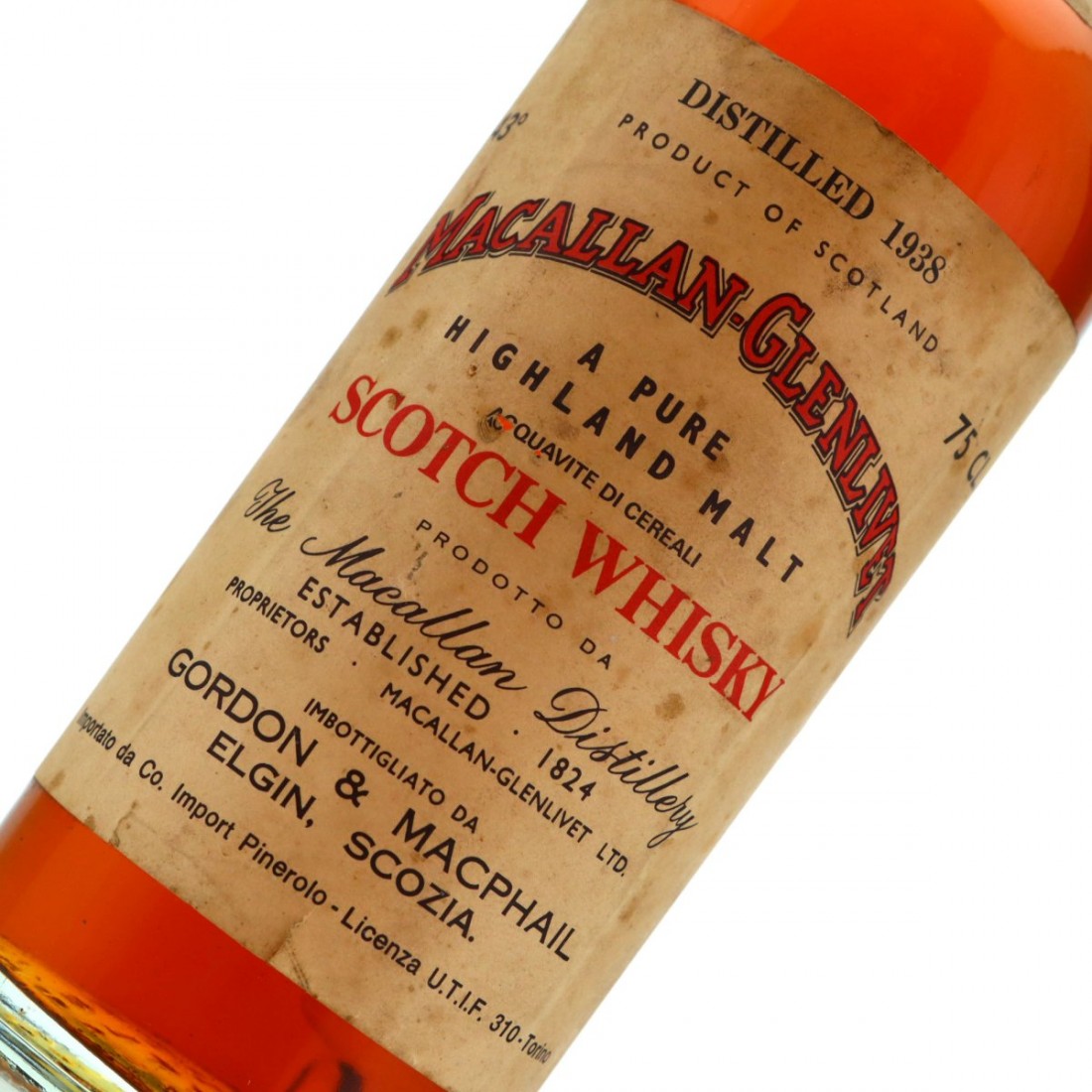 Macallan 1938 Gordon and MacPhail 35 Year Old / Co. Pinerolo Import ...