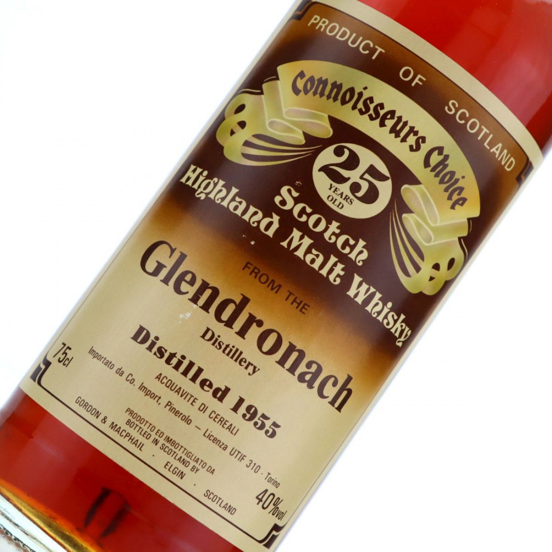 Glendronach 1955 Gordon and MacPhail 25 Year Old / Co. Pinerolo Import ...