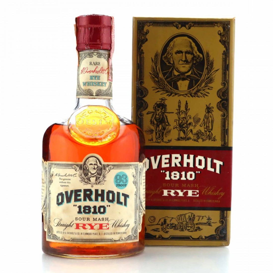 Overholt '1810' Straight Rye Whiskey 1969 / Giovinetti Import | Whisky ...