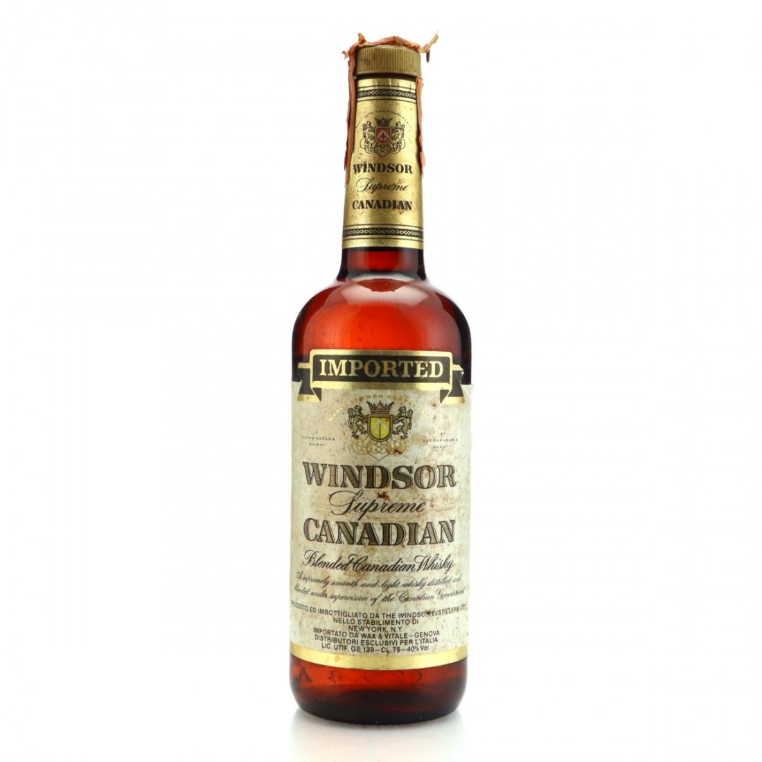 Windsor Supreme Canadian Whisky 1980s / Wax & Vitale | Whisky Auctioneer