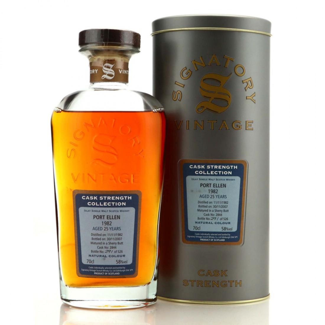 Port Ellen 1982 Signatory Vintage 25 Year Old Cask Strength #2844 ...
