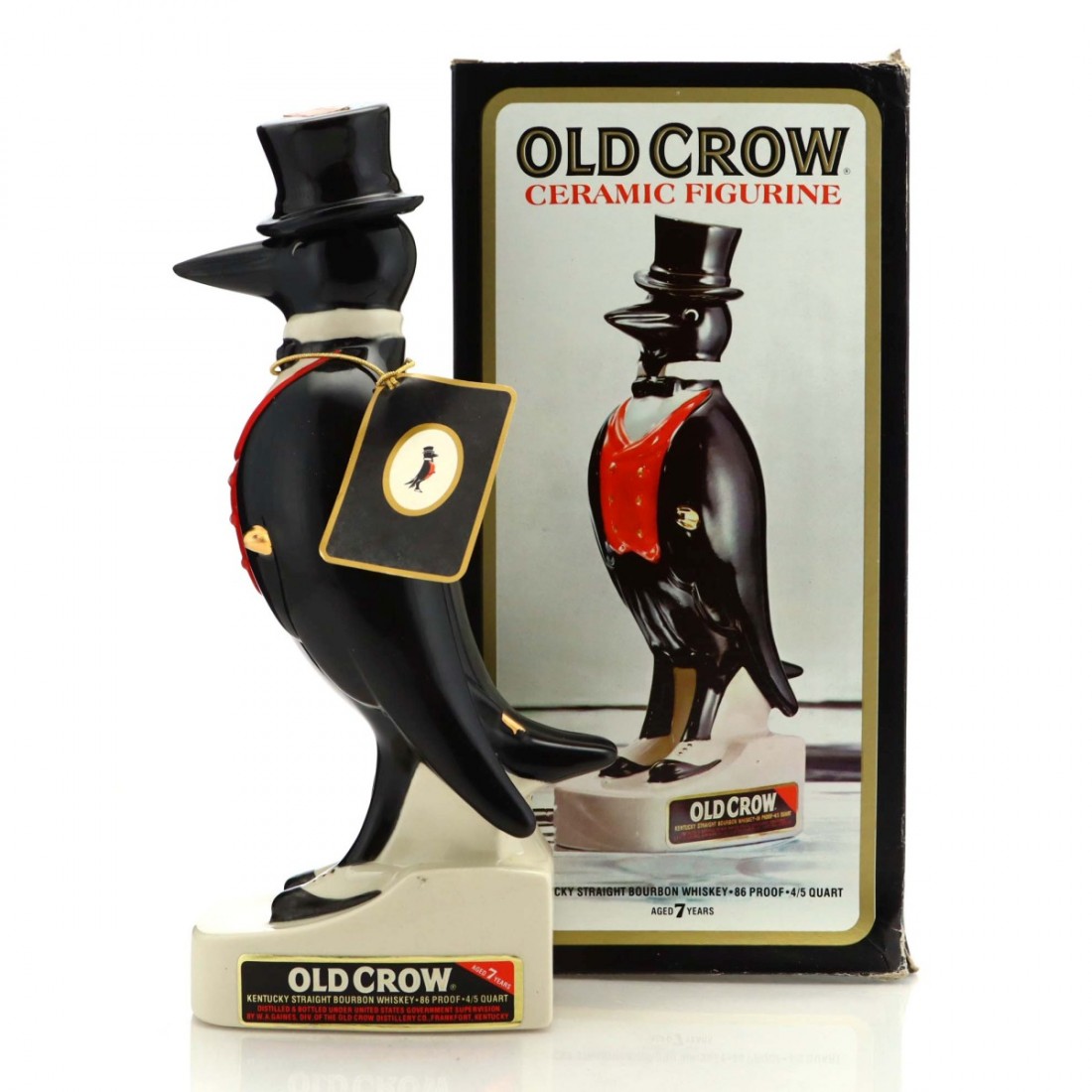 Old Crow 7 Year Old Ceramic Figurine Decanter 1960s | Whisky Auctioneer