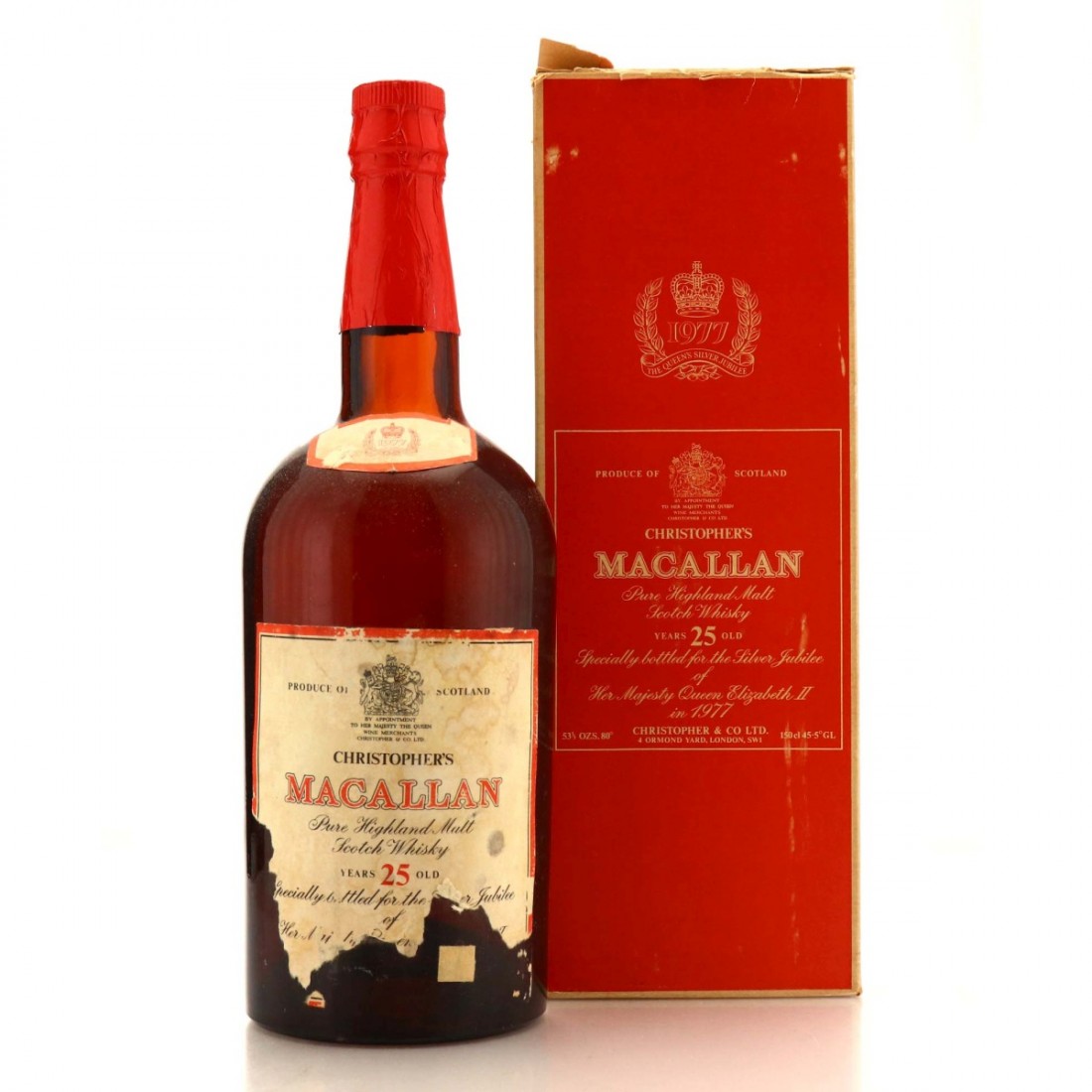 Macallan 25 Year Old Christopher & Co 1.5 Litre / Silver Jubilee 1977 ...