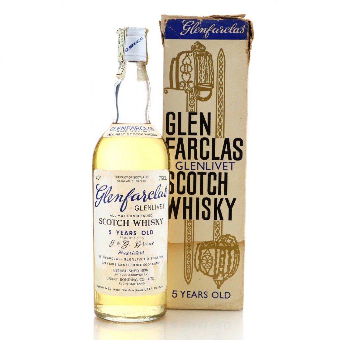 Glenfarclas 5 Year Old Grant Bonding Co 1974 / Co. Pinerolo Import ...