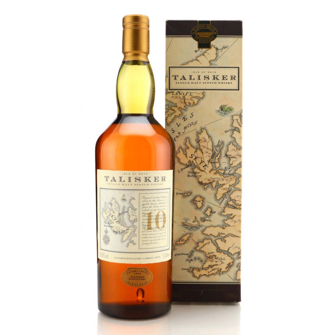 Talisker 10 Year Old Map Label 1 Litre 1990s | Whisky Auctioneer