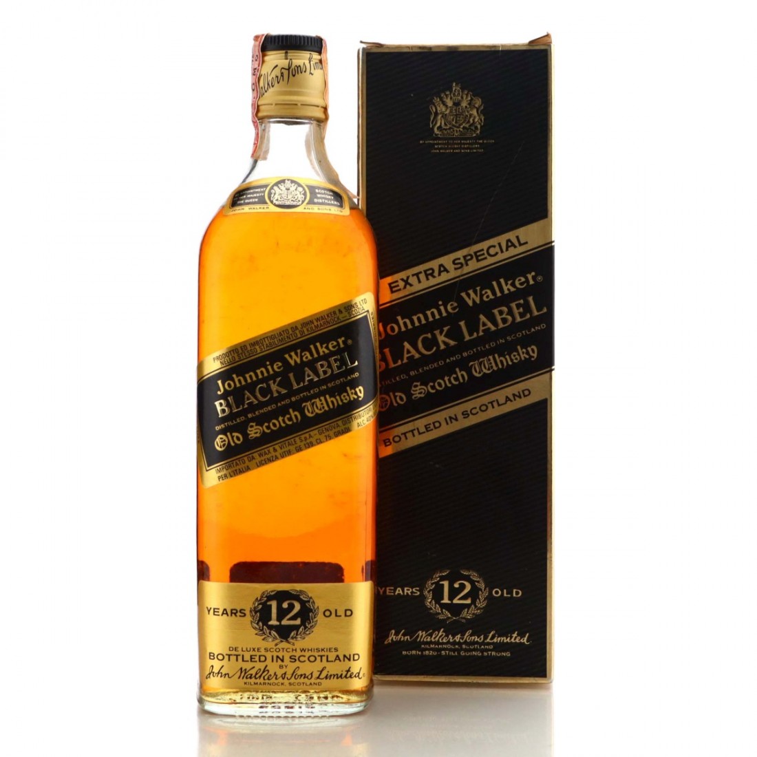 Johnnie Walker Black Label 12 Year Old 1970s / Wax & Vitale Import | Whisky Auctioneer