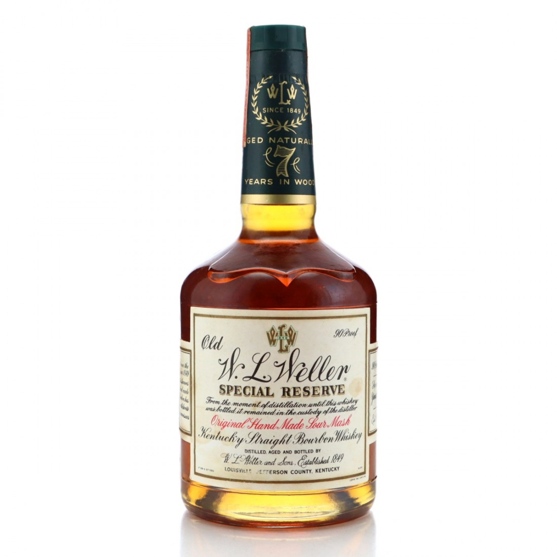 Old W.L. Weller 7 Year Old Special Reserve Quart 1970s / Stitzel-Weller ...