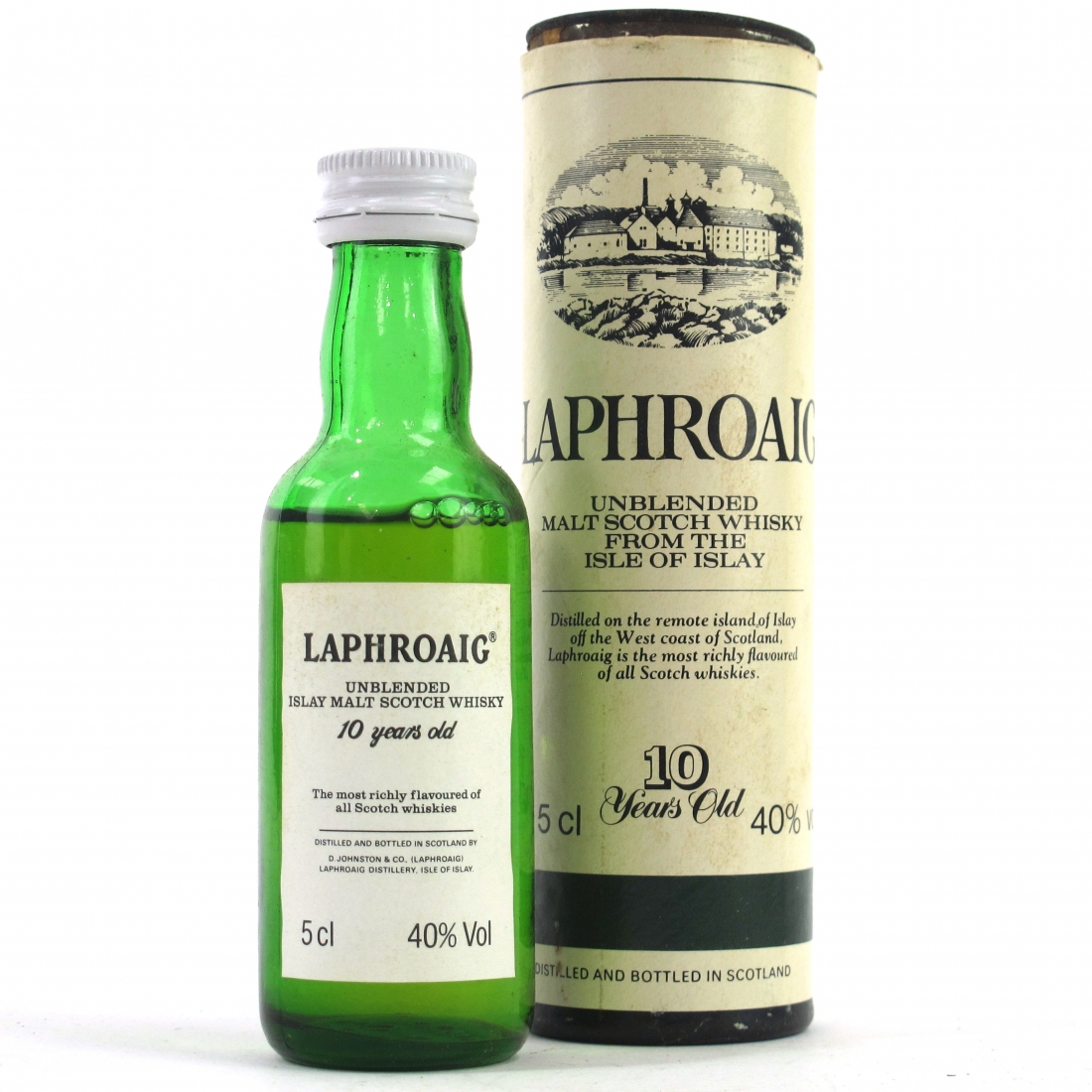 Laphroaig 10 Year Old Miniature 5cl 1980s Whisky Auctioneer