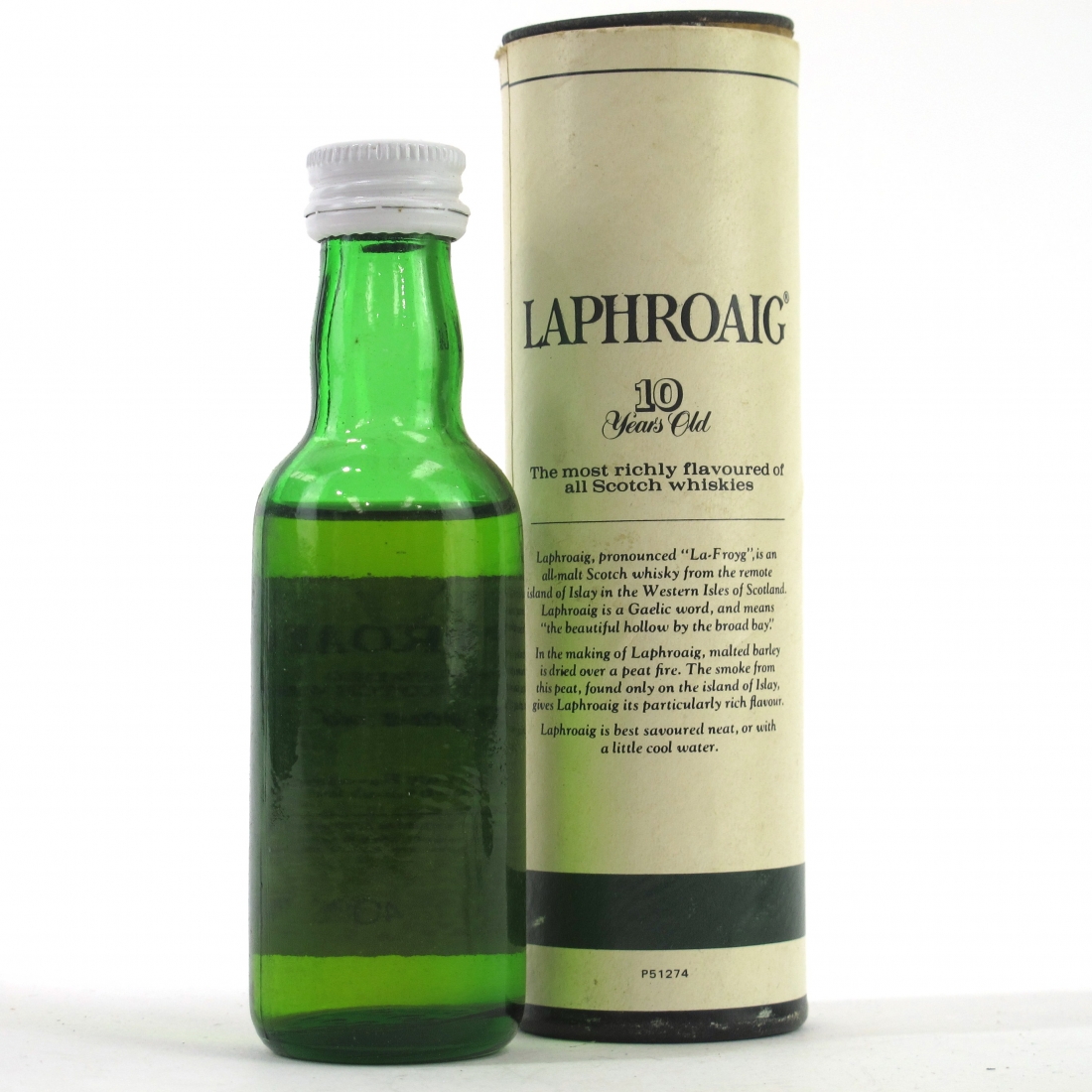 Laphroaig 10 Year Old Miniature 5cl 1980s Whisky Auctioneer