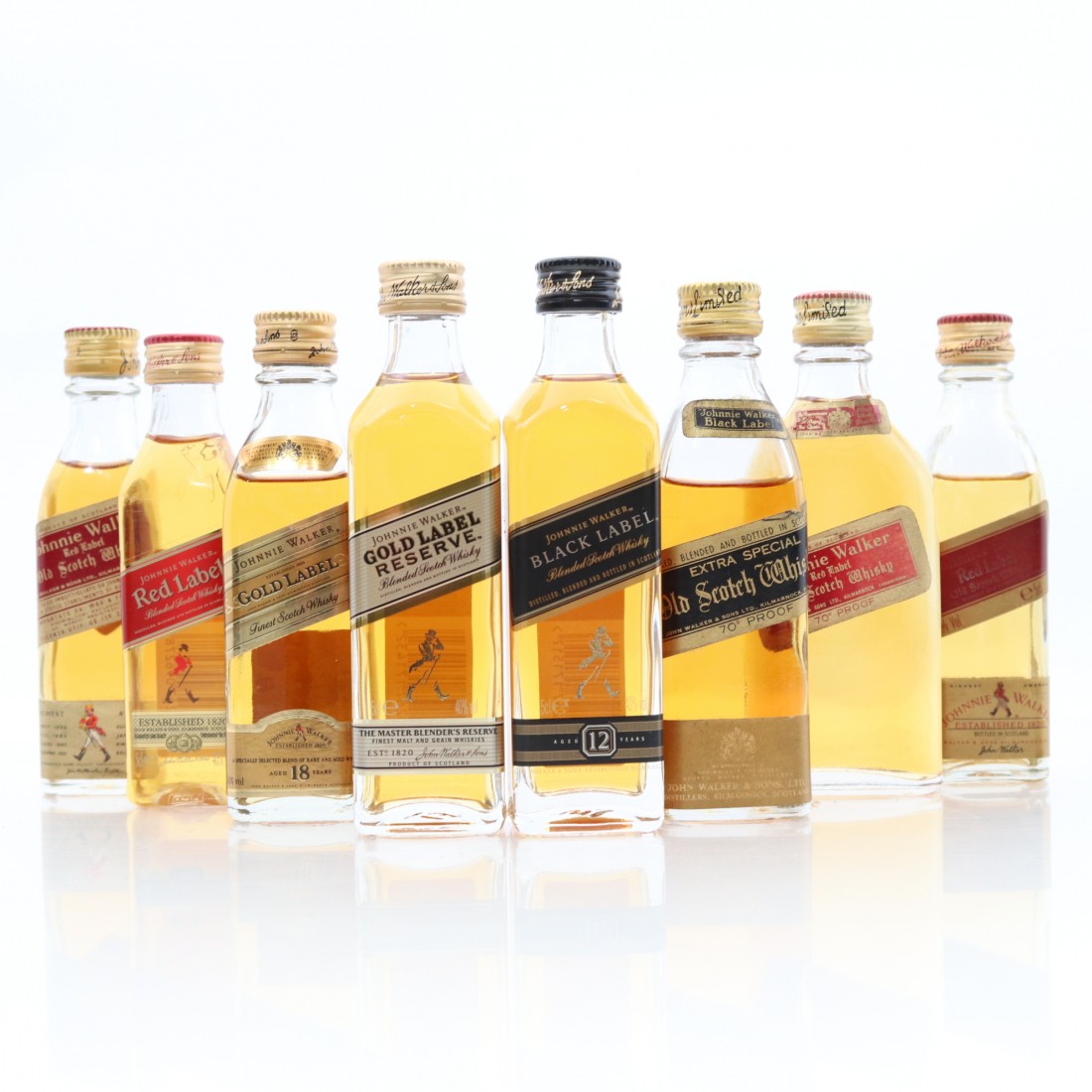 Johnnie Walker Miniature Selection x 8 / including 1970s | Whisky ...
