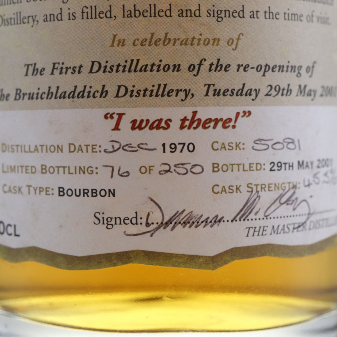 Bruichladdich 1970 Valinch I Was There 30 Year Old Whisky Auctioneer