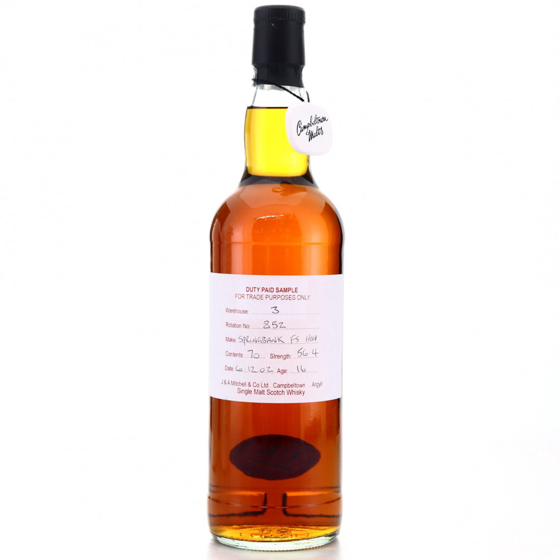 Springbank 2002 Duty Paid Sample 16 Year Old / Fresh Sherry Hogshead ...