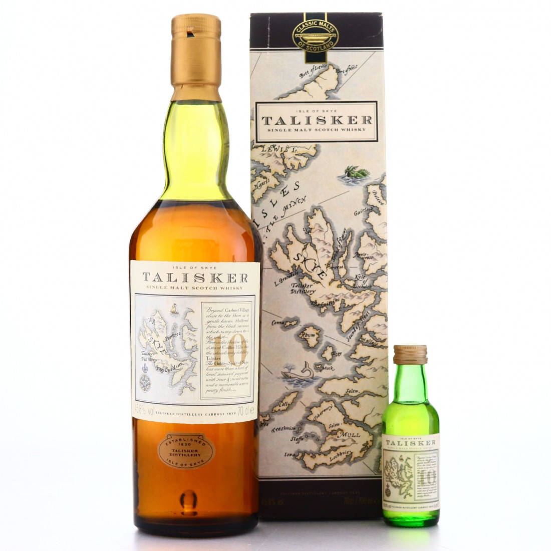Talisker 10 Year Old Map Label with Miniature | Whisky Auctioneer
