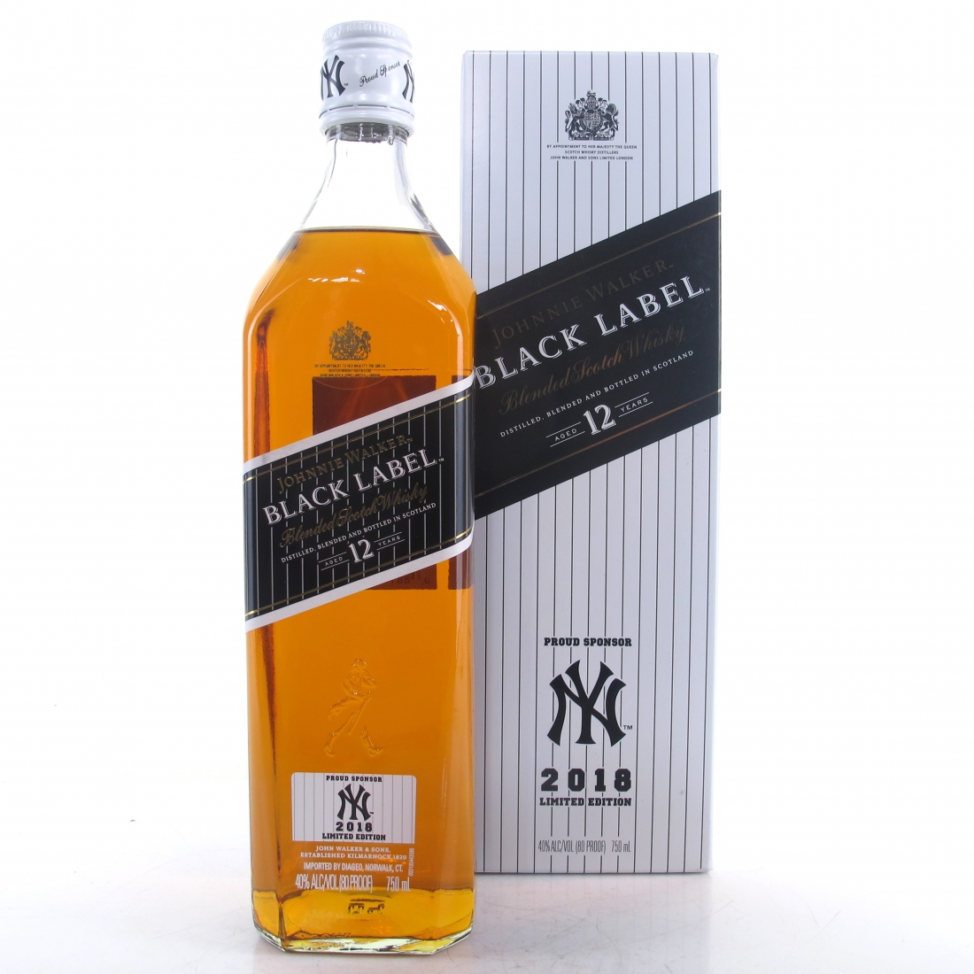 Johnnie Walker Black Label 12 Year Old 75cl / New York Yankees 2018 ...