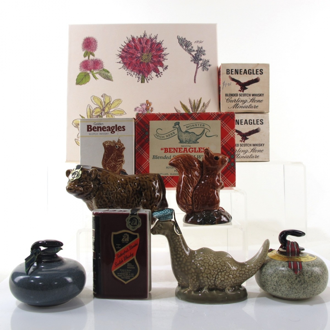 Beneagles 1970s Miniature Decanter Selection / Including Loch Ness ...