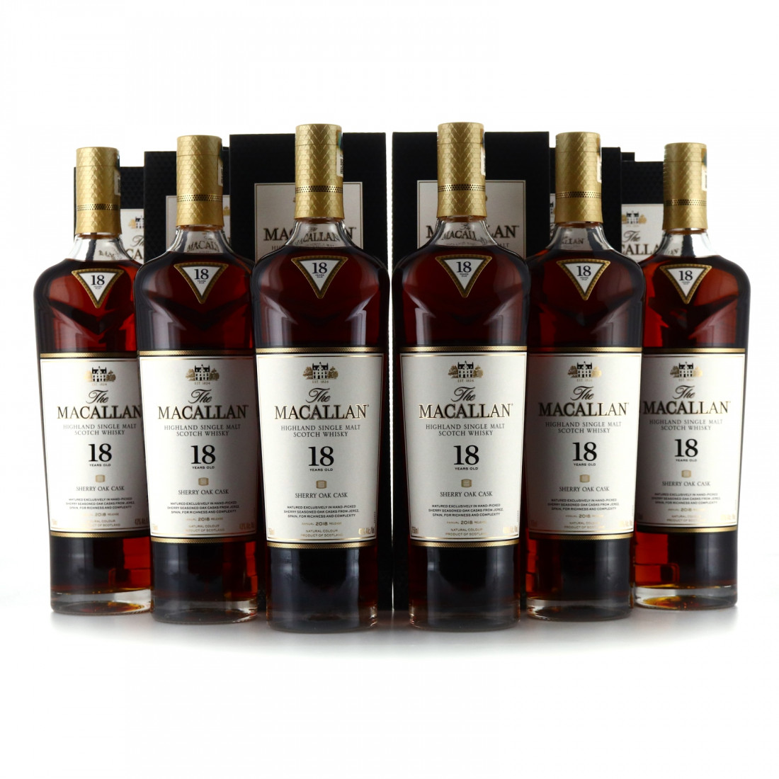 Macallan 18 Year Old Sherry Oak 2018 Release 6 x 75cl / US Import ...