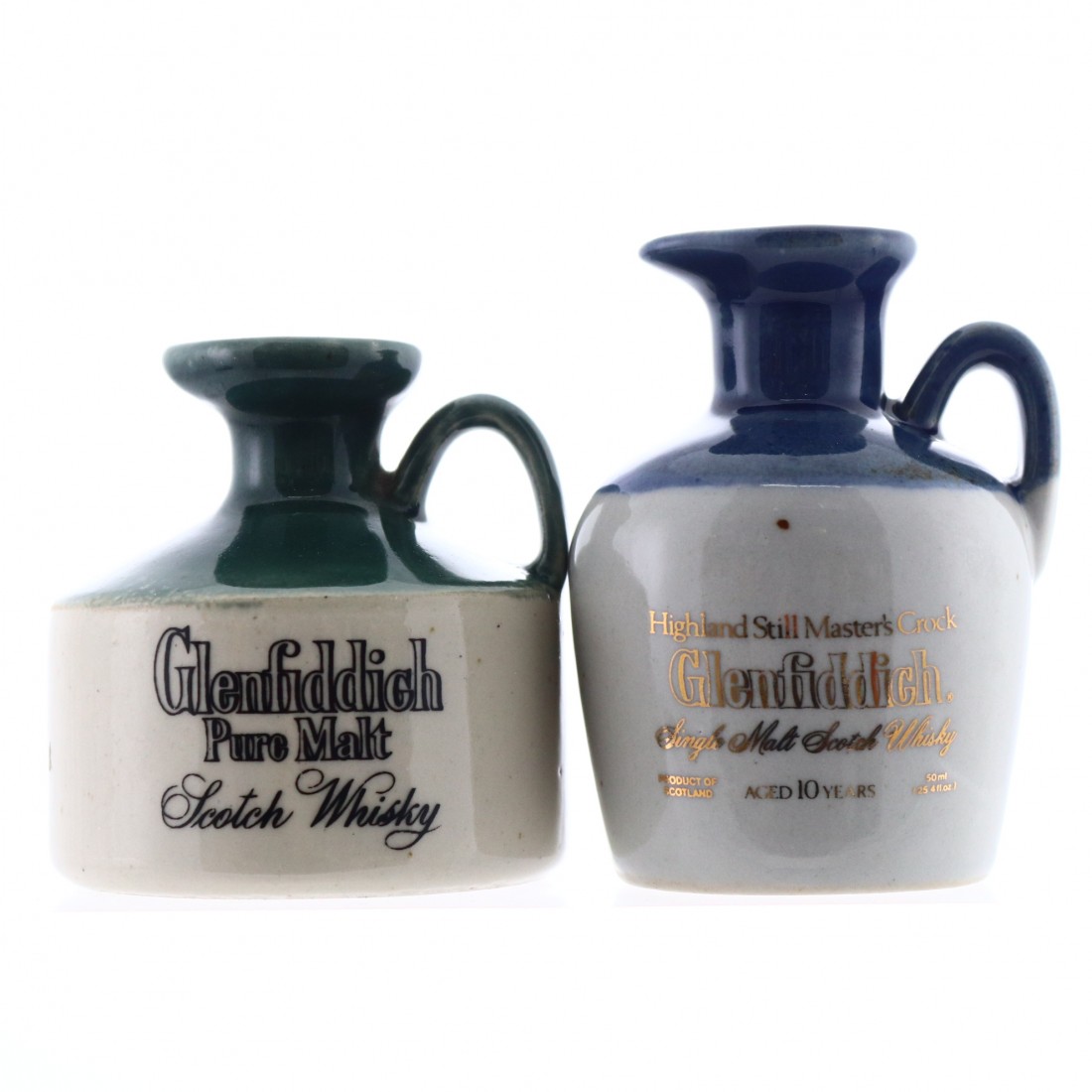 Glenfiddich Ceramic Flagon Miniatures x 2 | Whisky Auctioneer