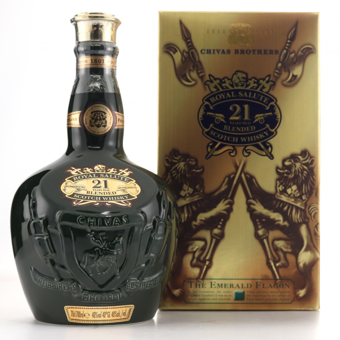 Chivas Royal Salute 21 Year Old Emerald Flagon | Whisky Auctioneer