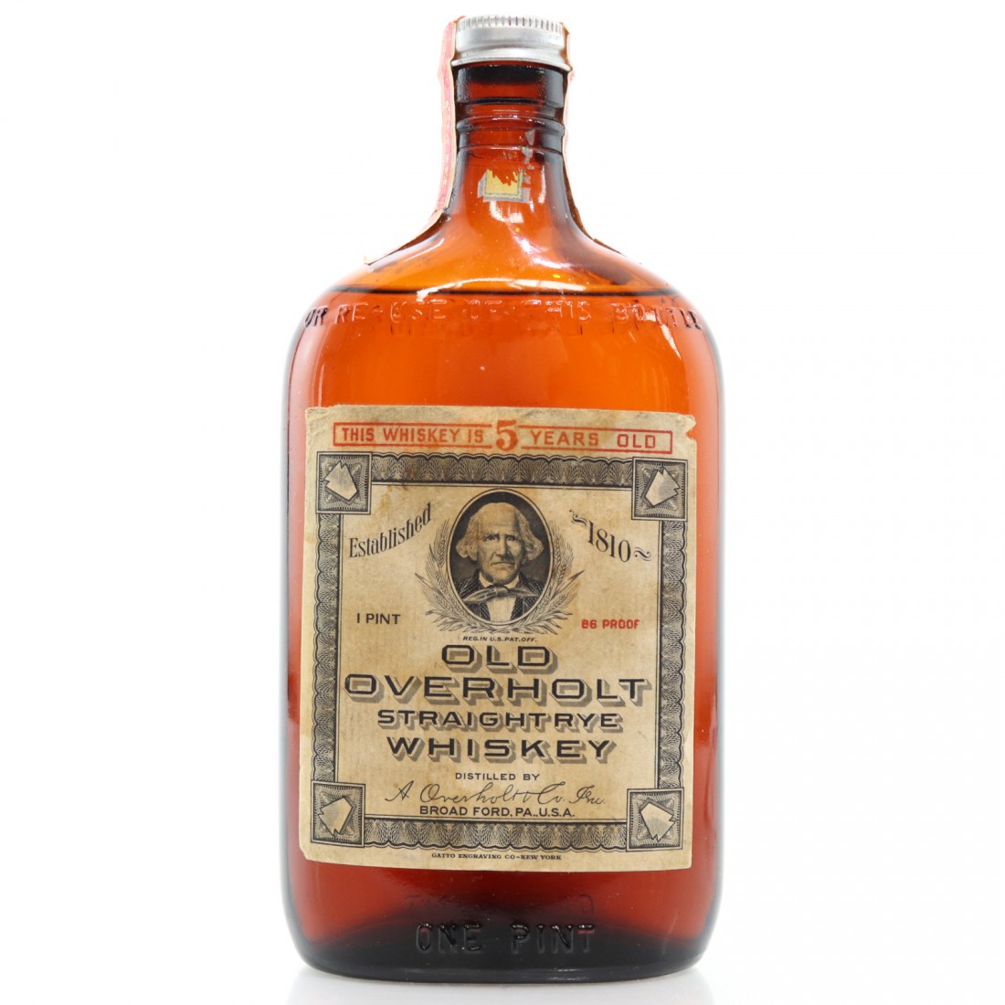 Old Overholt 5 Year Old Straight Rye Whiskey 1950s | Whisky Auctioneer