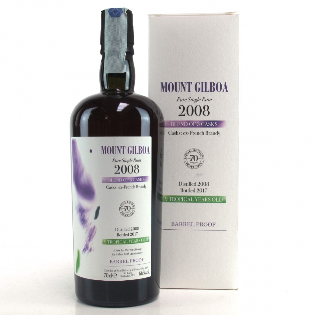 Mount Gilboa 2008 Pure Single Rum 9 Year Old / Velier 70th Anniverary ...