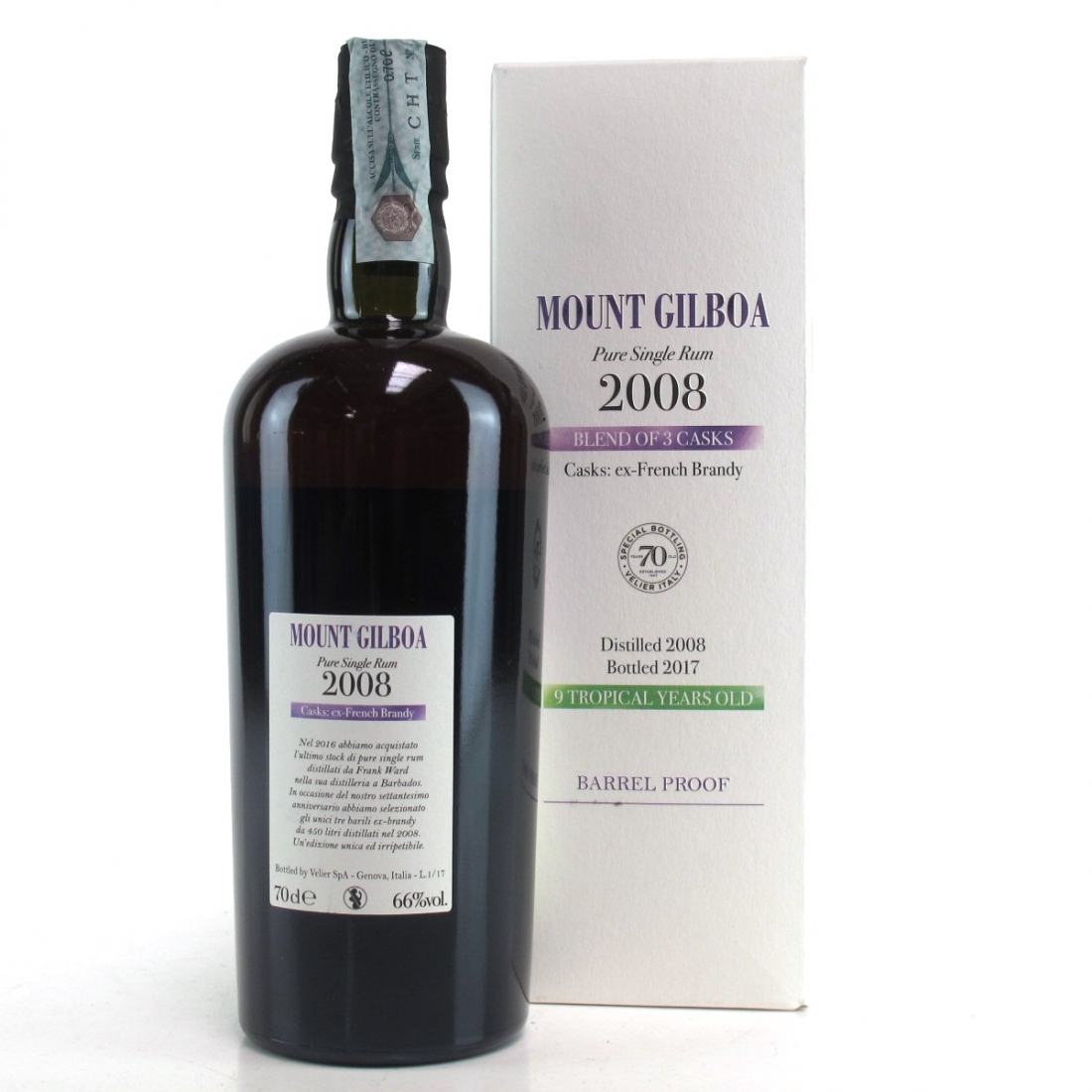 Mount Gilboa 2008 Pure Single Rum 9 Year Old / Velier 70th Anniverary ...