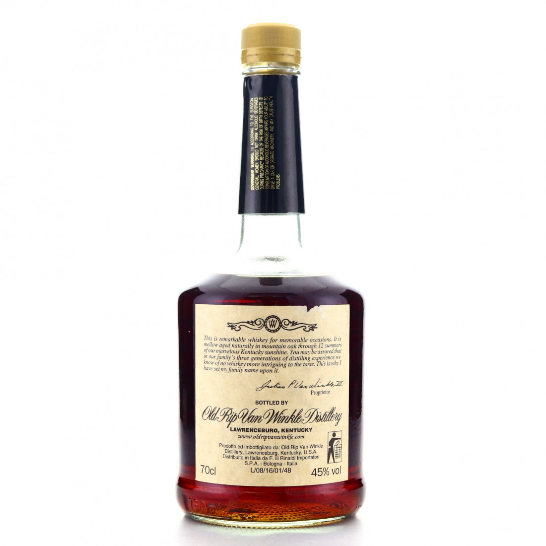 Old Rip Van Winkle 12 Year Old Old Time Rye 2000 / Rinaldi Import ...
