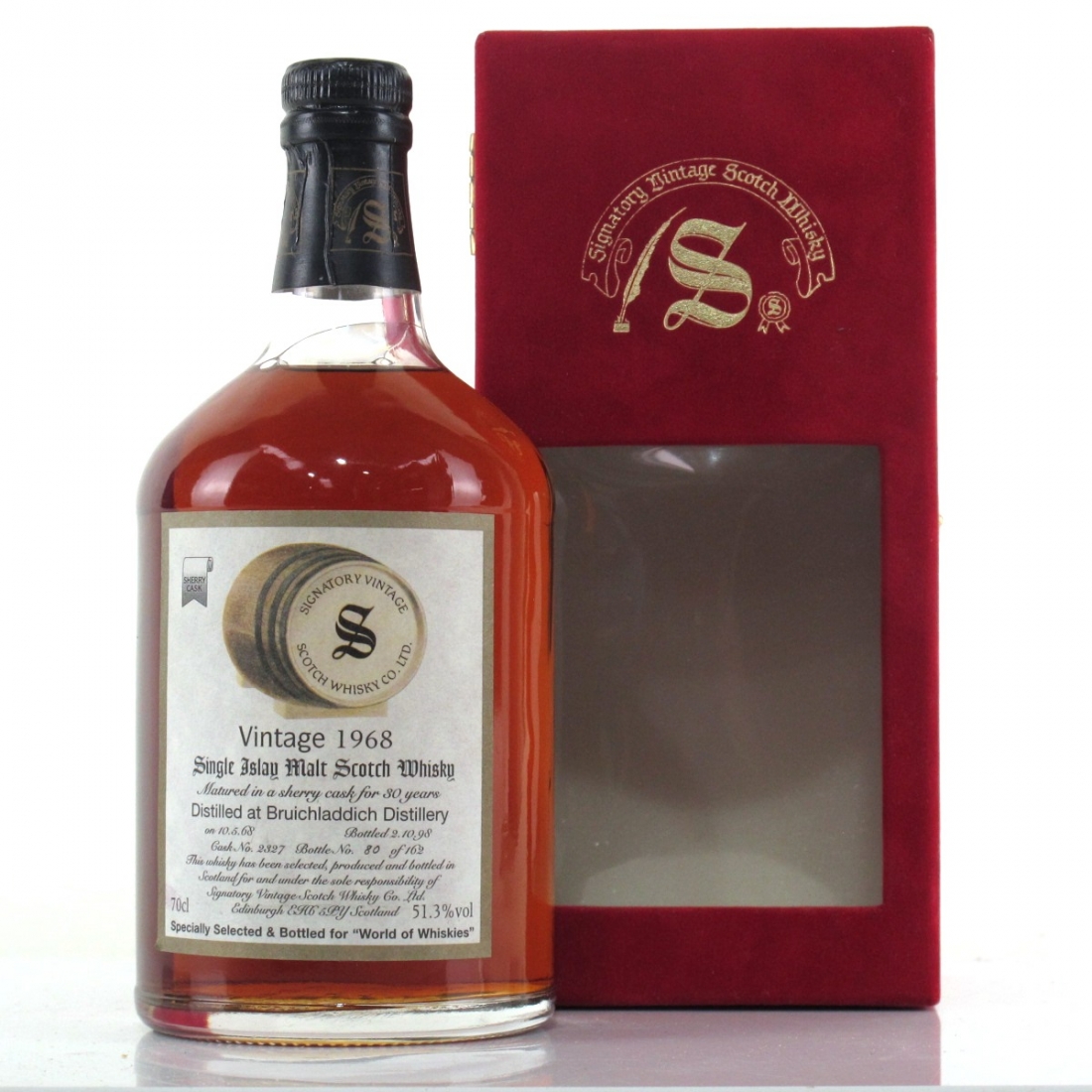 Bruichladdich 1968 Signatory Vintage 30 Year Old Whisky Auctioneer
