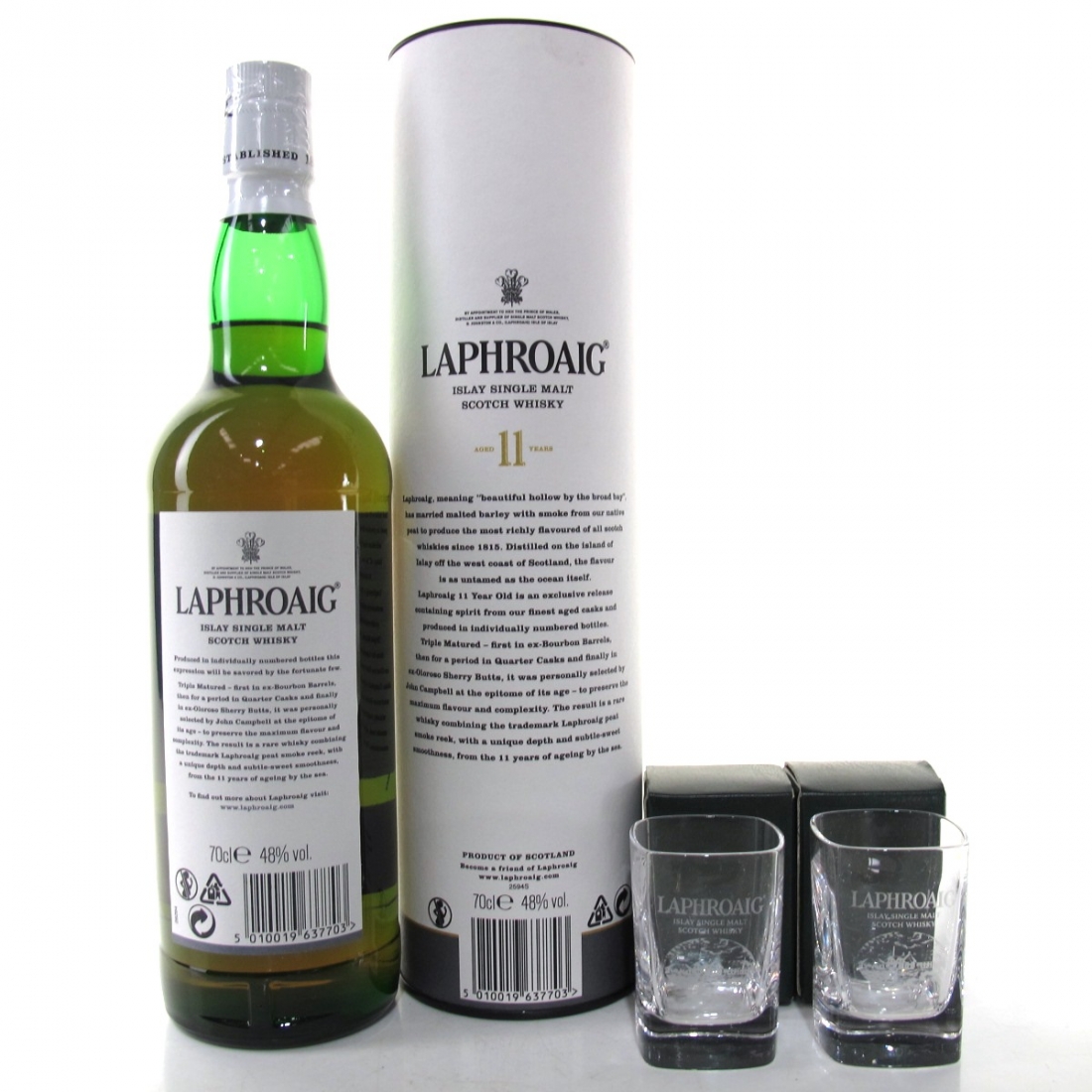 Laphroaig 11 Year Old / Including Glasses | Whisky Auctioneer