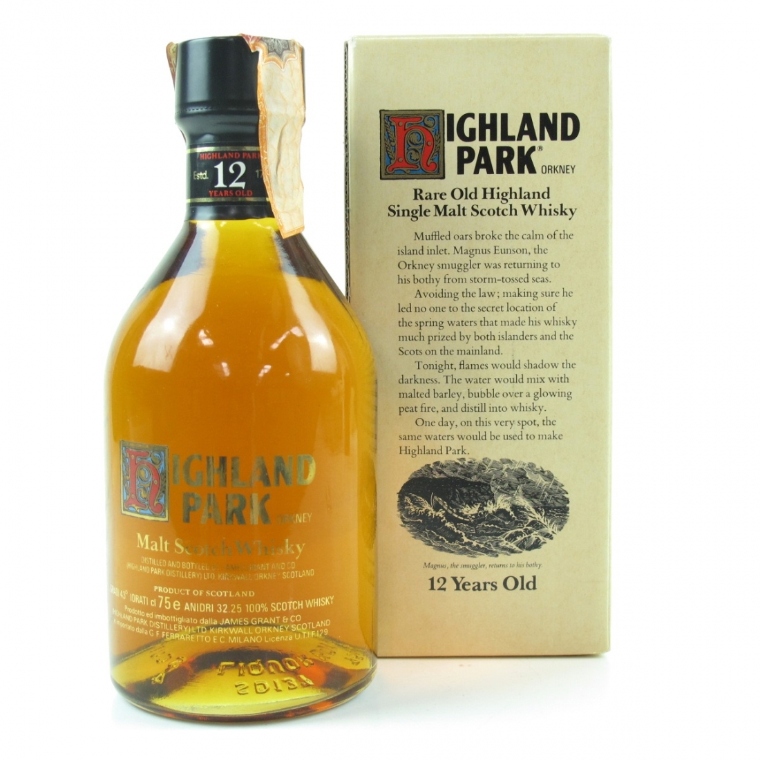 Highland Park 12 Year Old Screen Print Label 1980s | Whisky Auctioneer