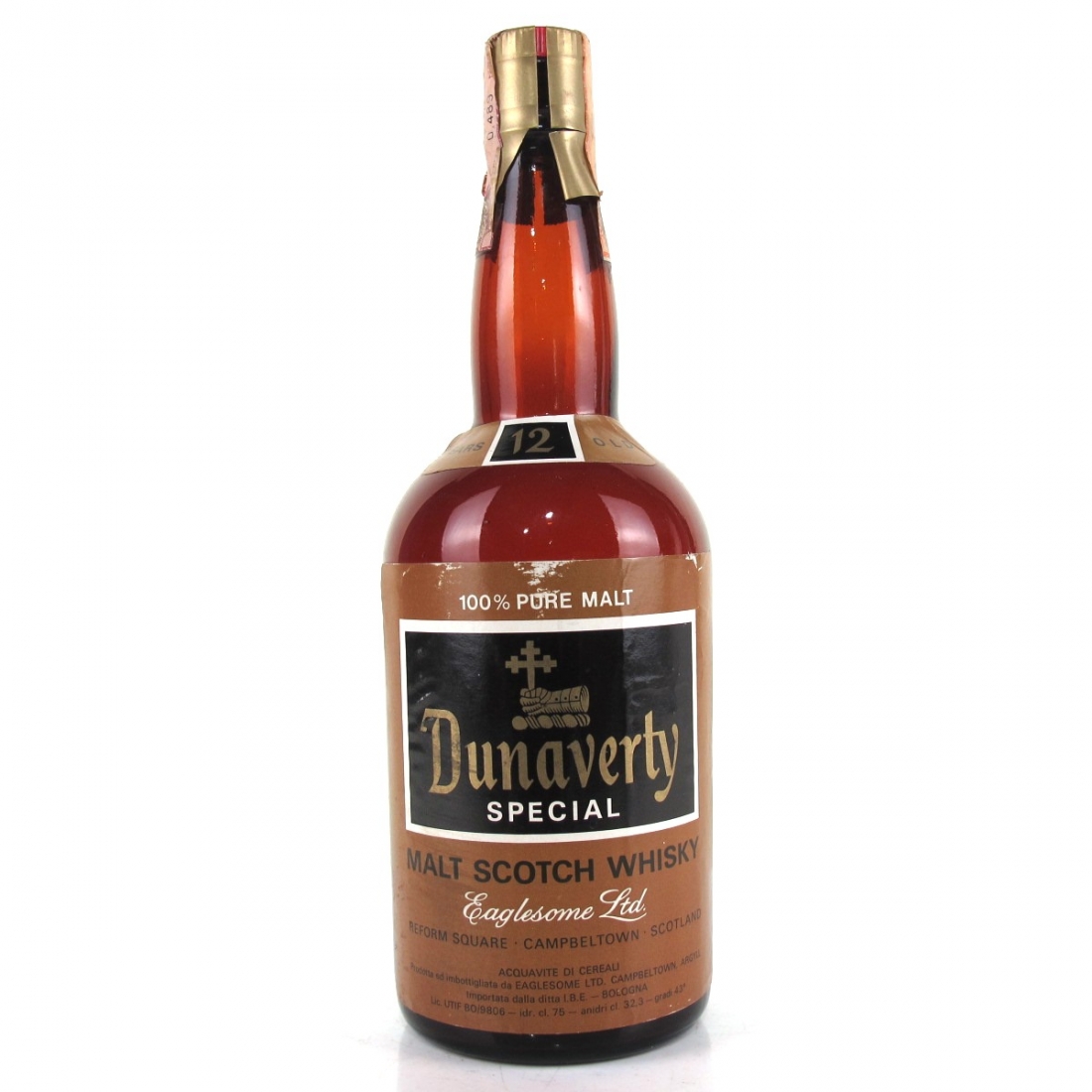 Dunaverty 12 Year Old Special Malt Scotch Whisky 1960s | Whisky Auctioneer