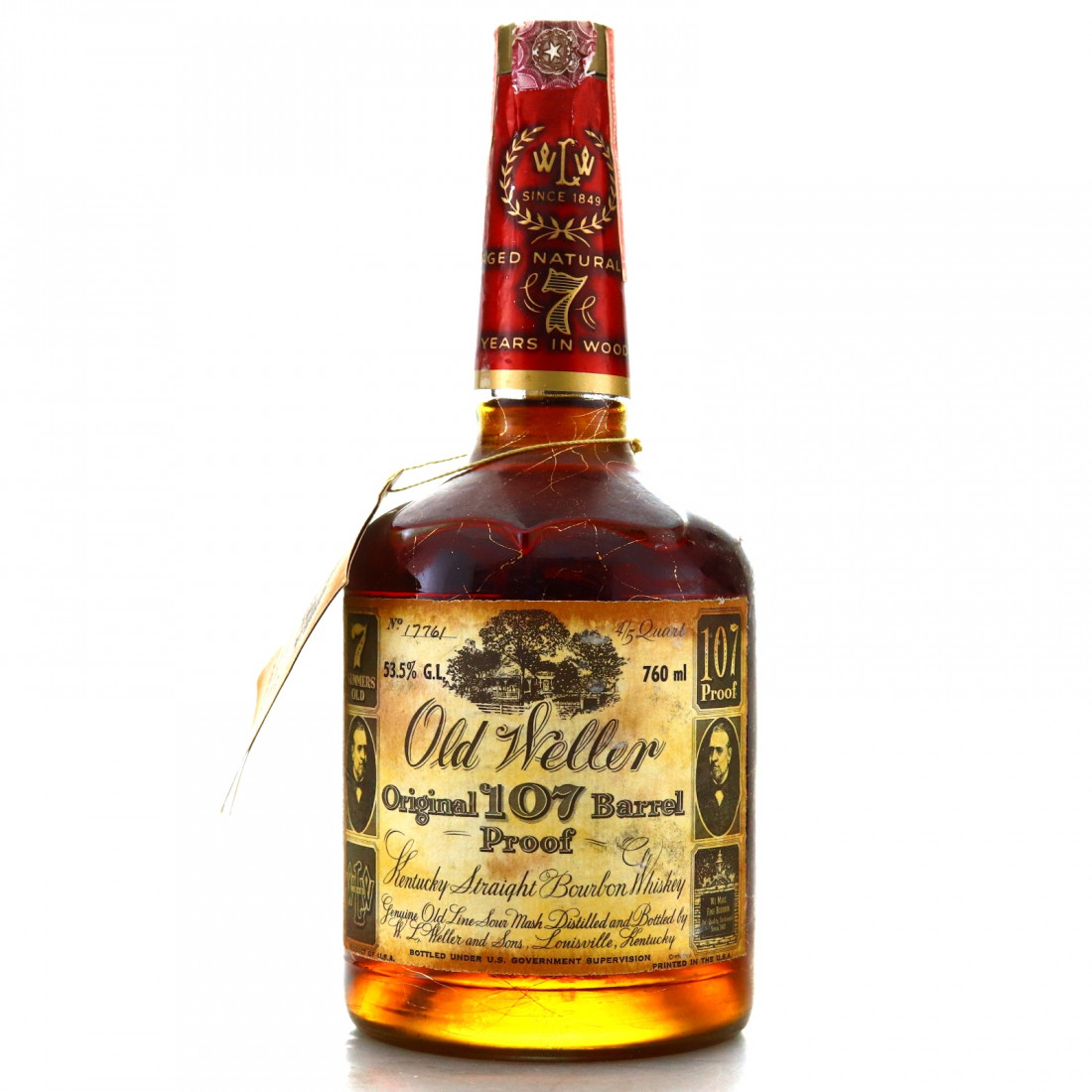 Old Weller Original 107 Barrel Proof 7 Year Old 1976 / Stitzel-Weller ...