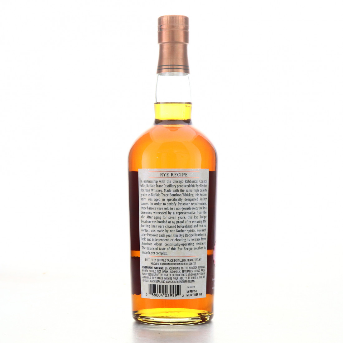 Buffalo Trace Kosher Rye Recipe Straight Bourbon | Whisky Auctioneer