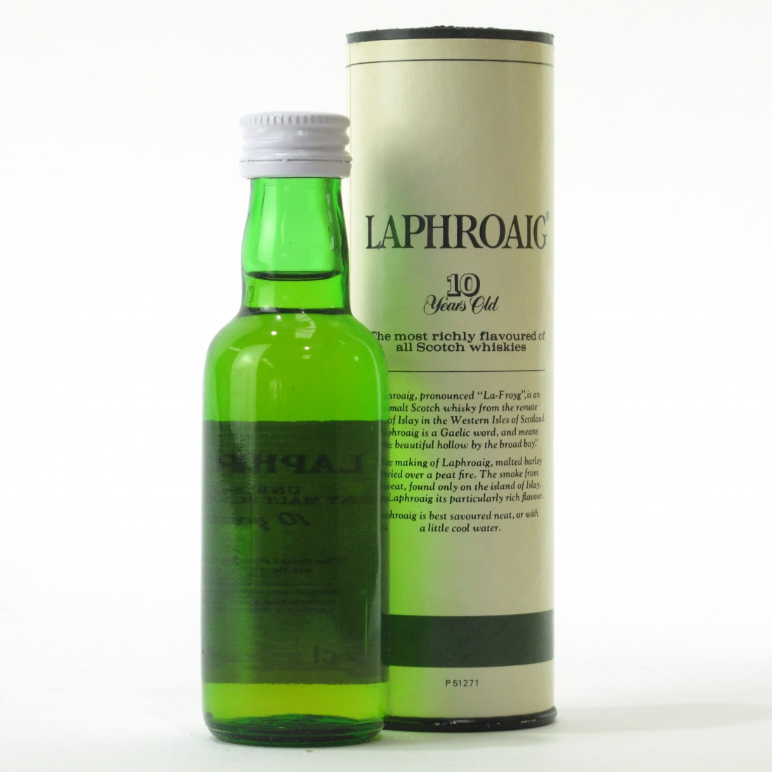 Laphroaig 10 Year Old Miniature 5cl 1980s Whisky Auctioneer