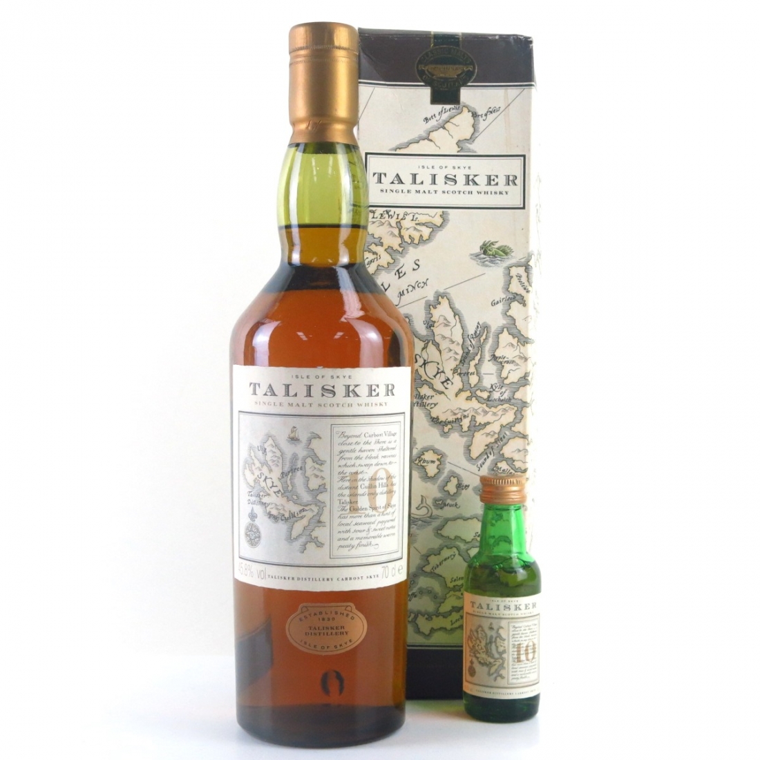 Talisker 10 Year Old Map Label / Including Matching 5cl Miniature ...