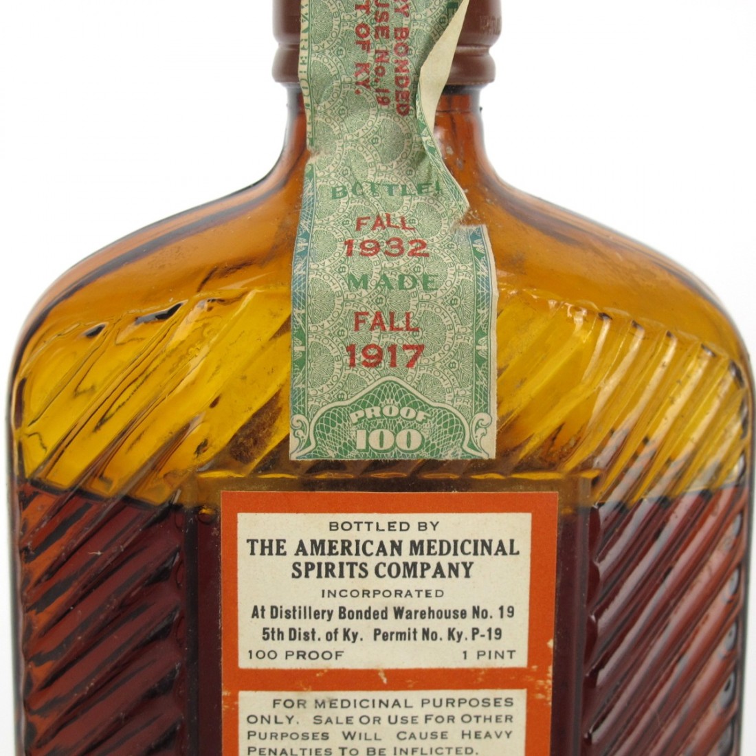 Harry E Wilken 1917 AMS Co Special Old Reserve Bourbon / Prohibition ...