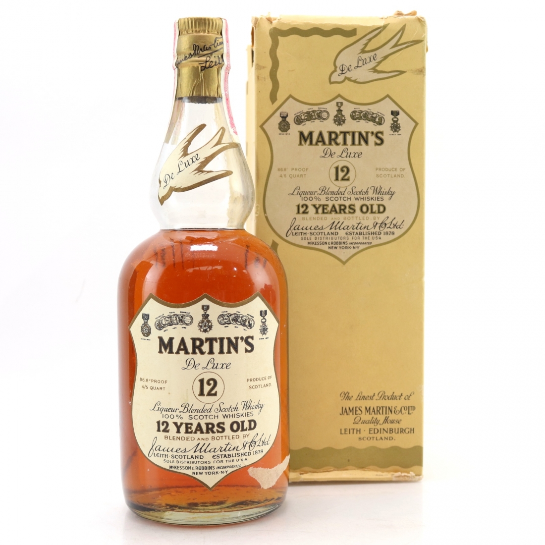 Martin's 12 Year Old De Luxe Scotch 1950s / US Import | Whisky Auctioneer